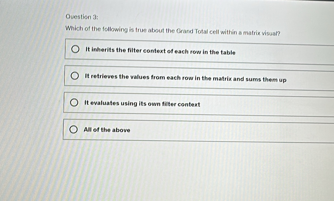 تم الحل:Which of the following is true about the Grand Total cell ...