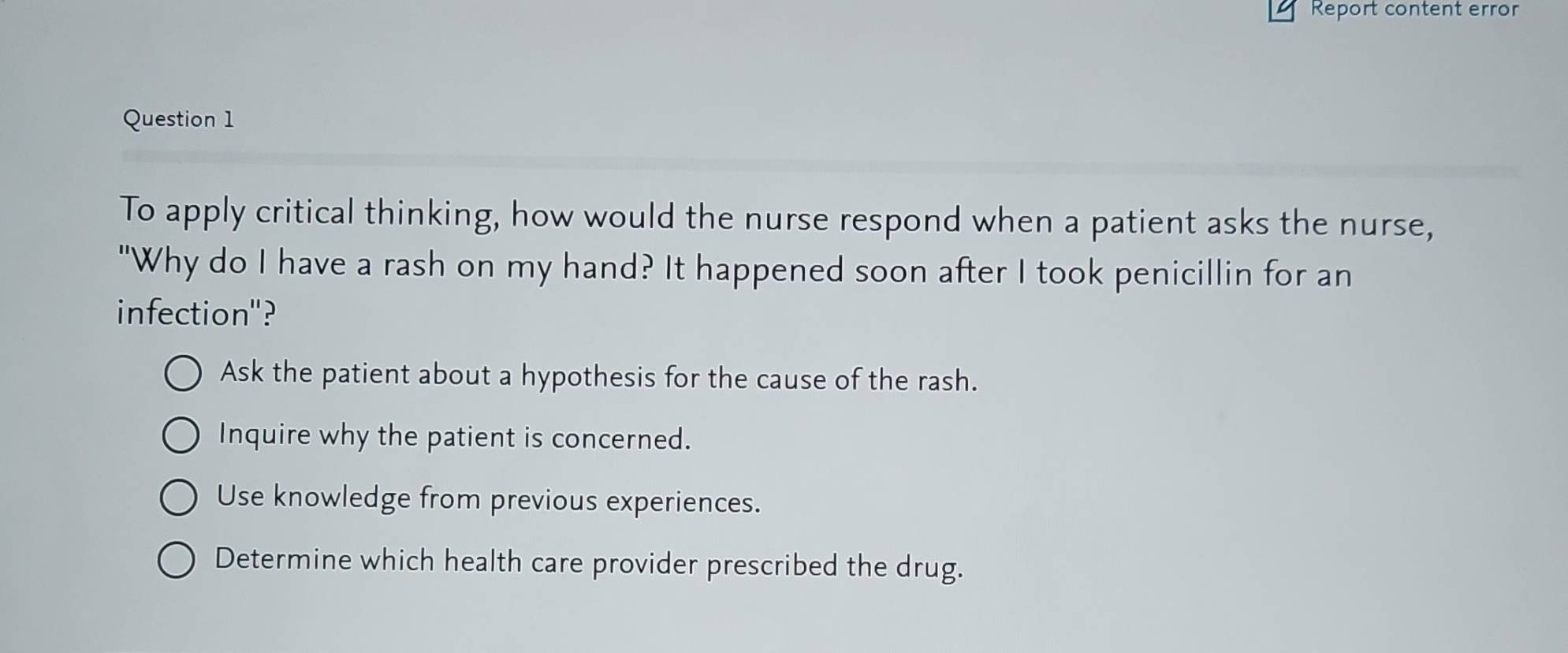 Solved: Report content error Question 1 To apply critical thinking, how ...