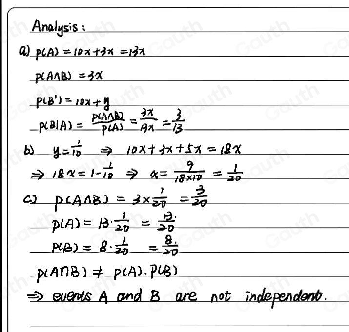 Solved: The Venn diagram shows two events A and B with their various ...