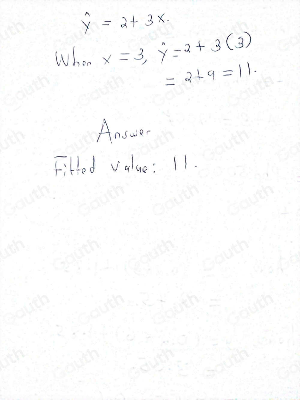 Solved: Use the sample linear regression line hat Y=2+3X for the data ...