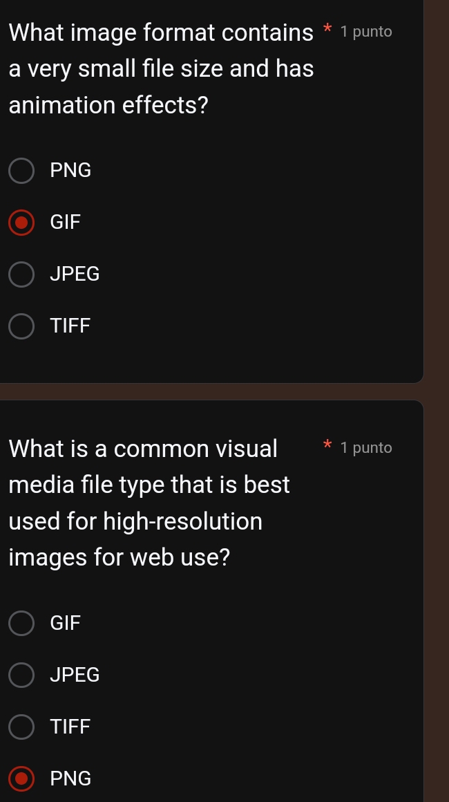 Solved: What image format contains * 1 punto a very small file size and ...
