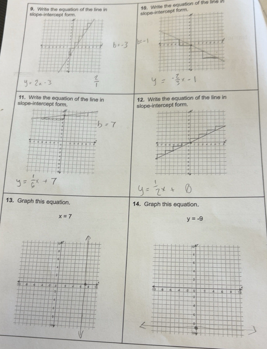 Solved: Write the equation of the line in 10. Write the equation of the ...