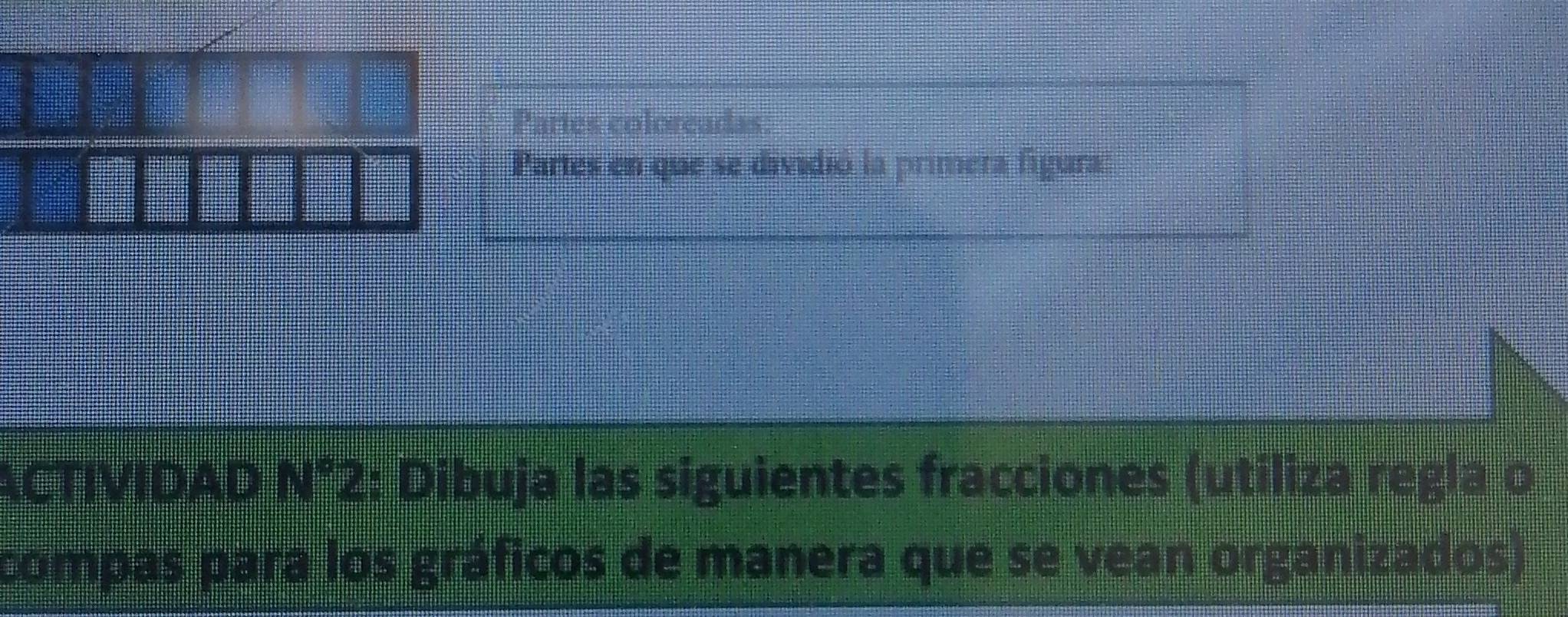 Resuelto:Partes coloreadas: Partes en que se dividió la primera figura ...