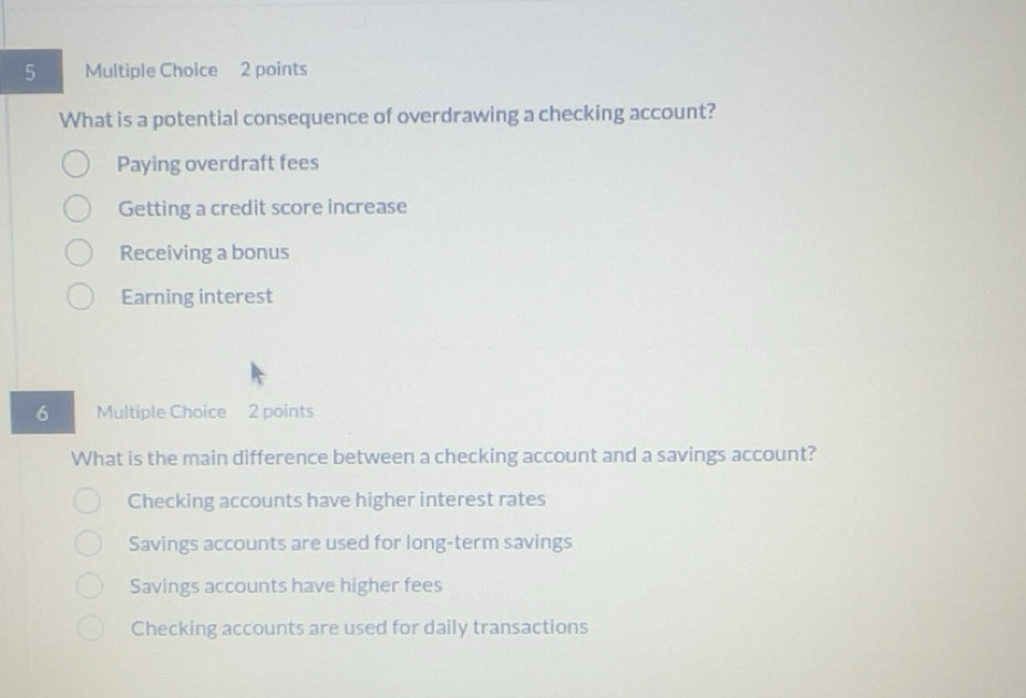 Solved: What is a potential consequence of overdrawing a checking ...