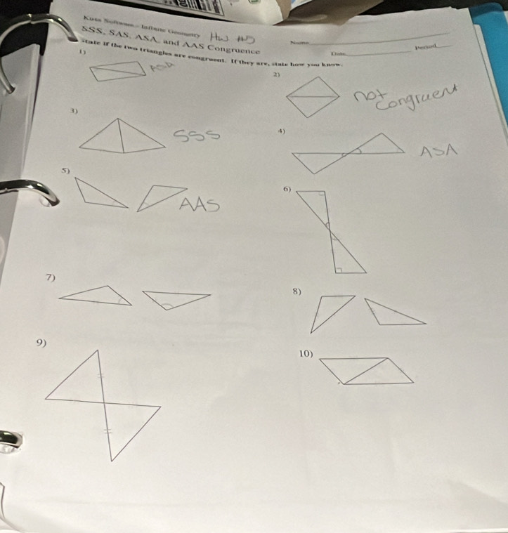Solved: Kuts Softwar - lafane Geongiry SSS, SAS, ASA, and AAS ...