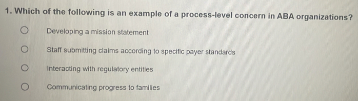 Solved: Which of the following is an example of a process-level concern ...