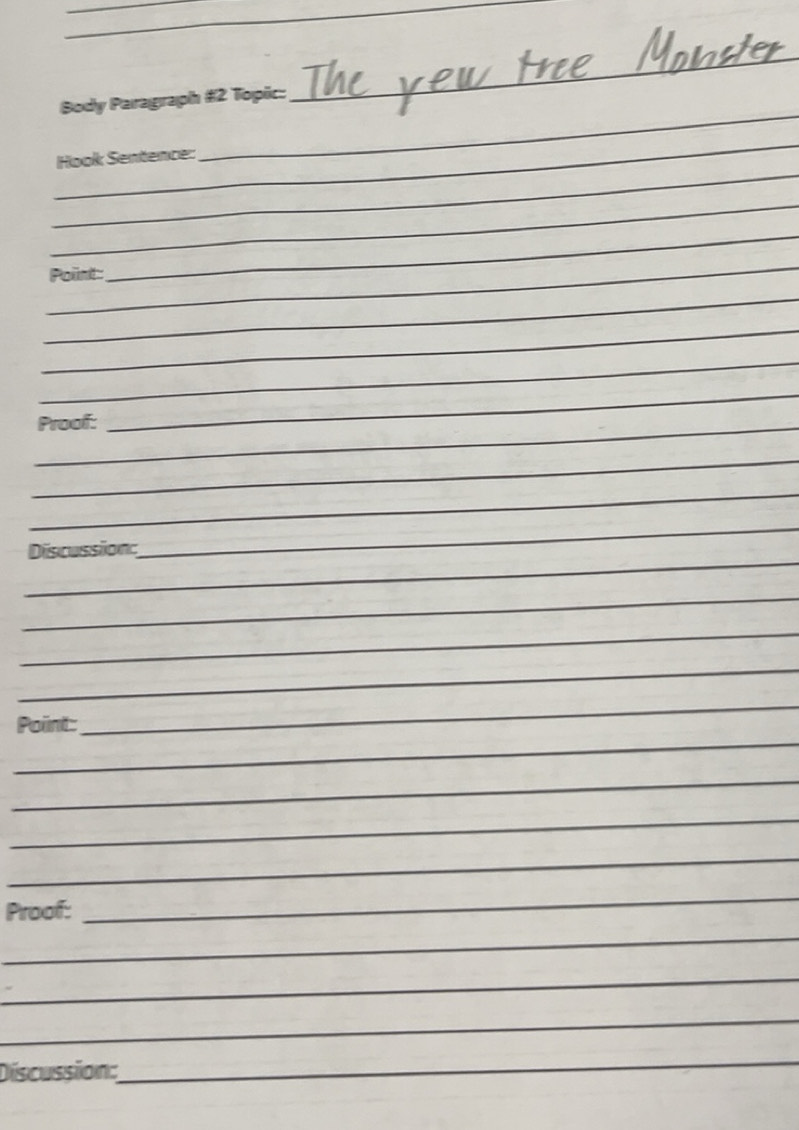 Solved: Body Paragraph #2 Topic: _ _ _ Hook Sentence: _ _Point ...