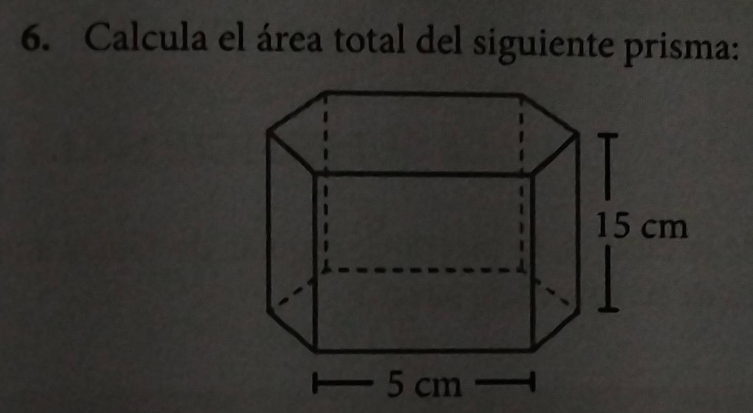 Resuelto:Calcula el área total del siguiente prisma: