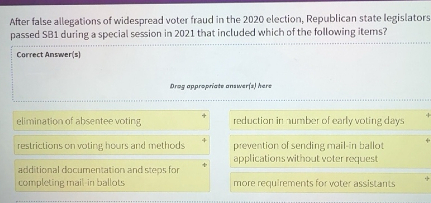 Solved: After false allegations of widespread voter fraud in the 2020 ...