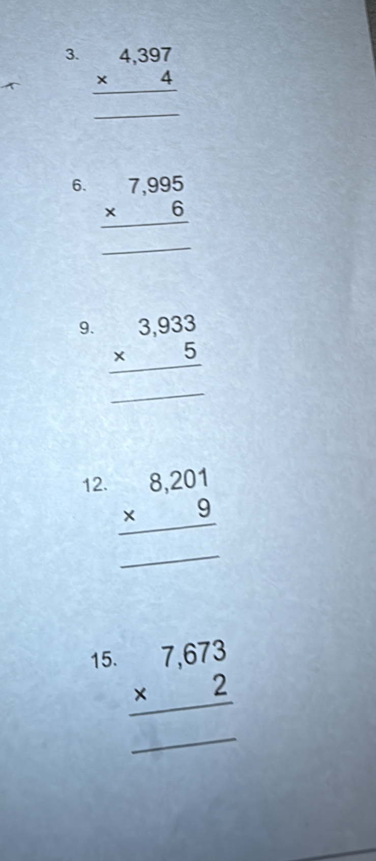 Solved: beginarrayr 4,397 * 4 hline endarray _ 6. beginarrayr 7,995 * 6 hline endarray _ 9. begi ...