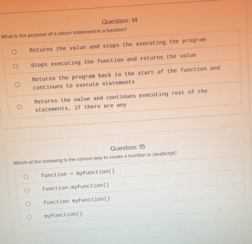 Solved: What is the purpose of a return statement in a function ...