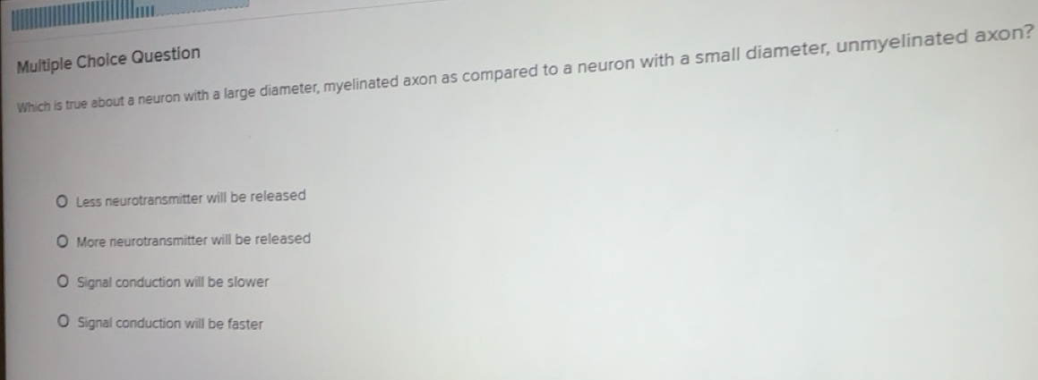 Solved: ' Multiple Choice Question Which is true about a neuron with a ...