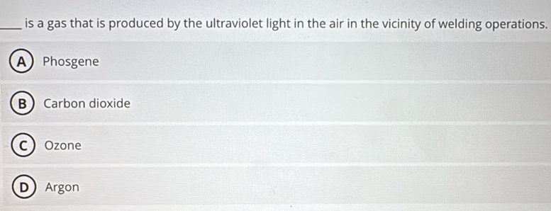 Solved: is a gas that is produced by the ultraviolet light in the air ...