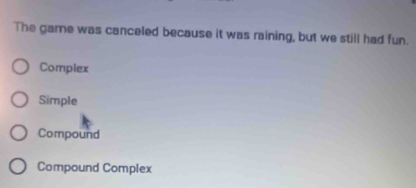 Solved: The game was canceled because it was raining, but we still had ...