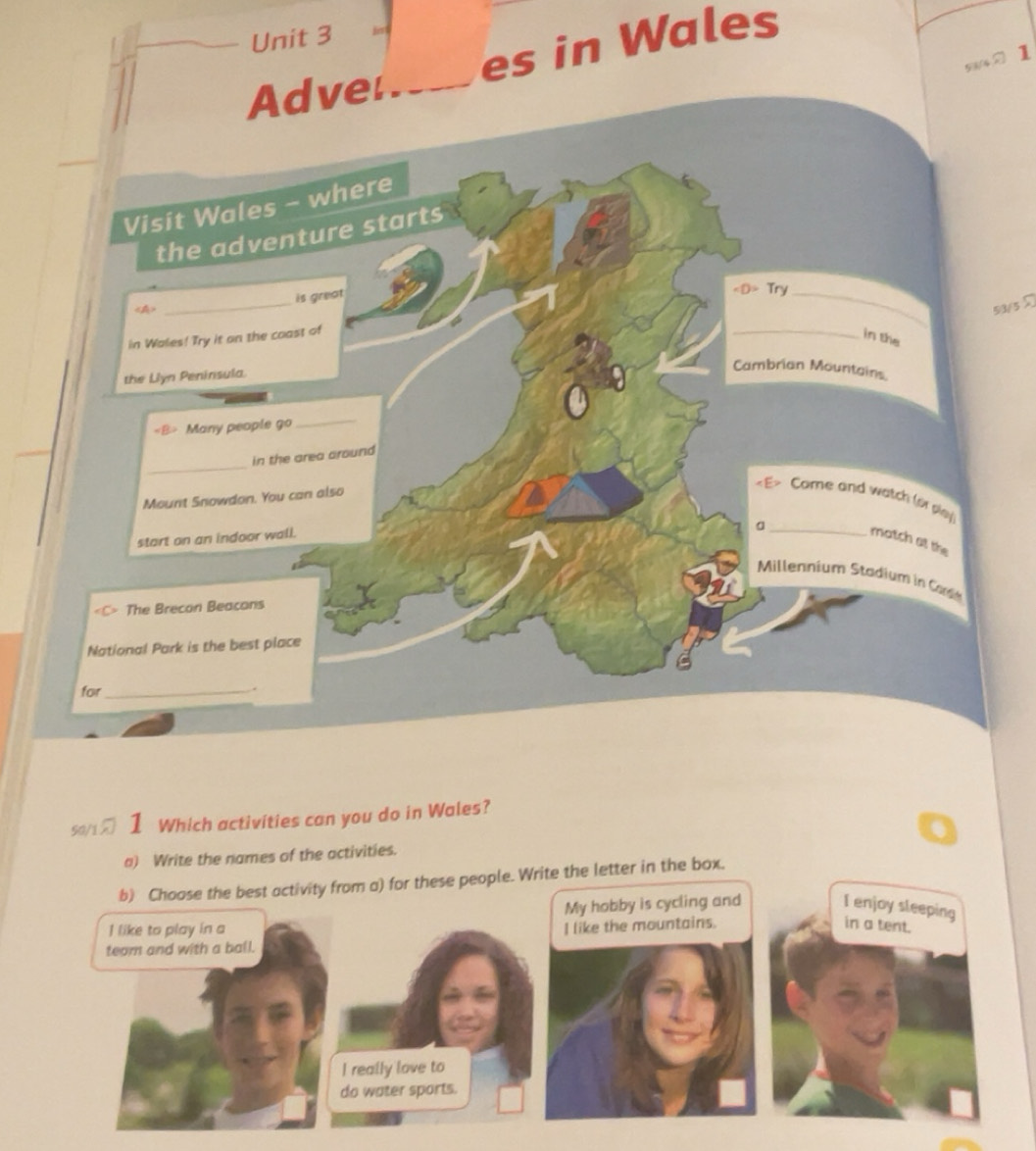 Gelöst:es in Wales 1 53/5 50/1 1 Which activities can you do in Wales ...