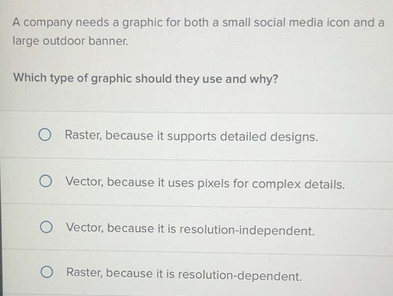 Solved: A company needs a graphic for both a small social media icon ...