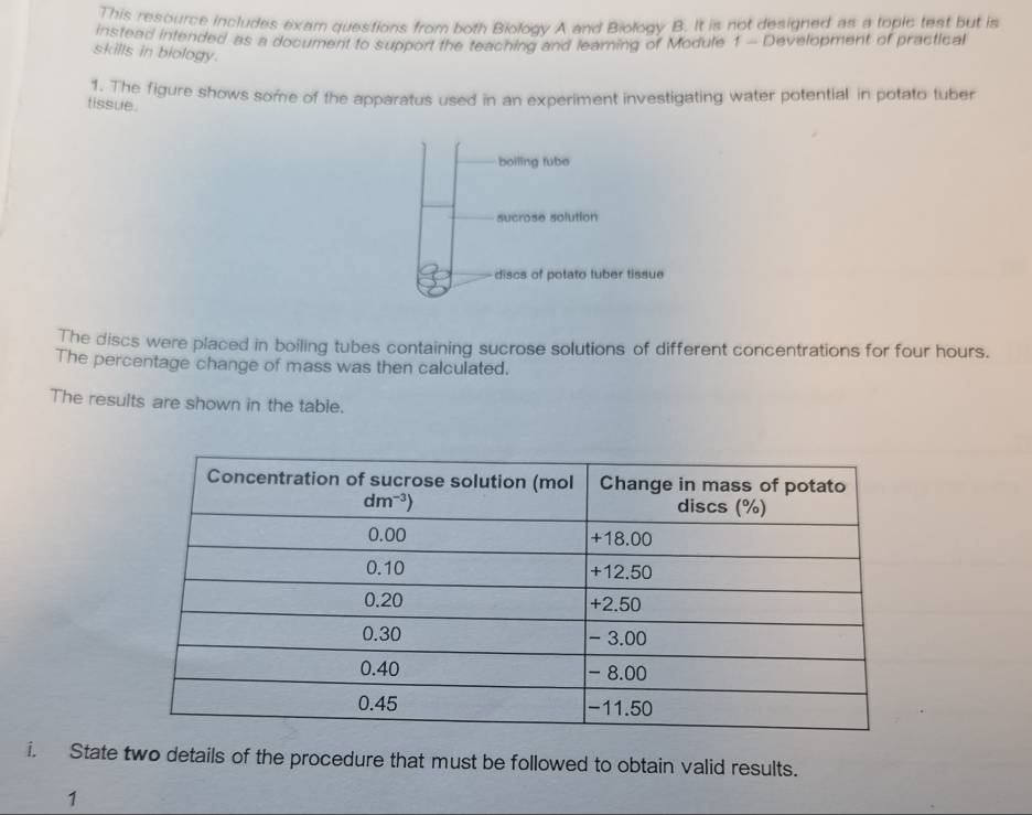 Gelöst:This resource includes exam questions from both Bioloav A and ...