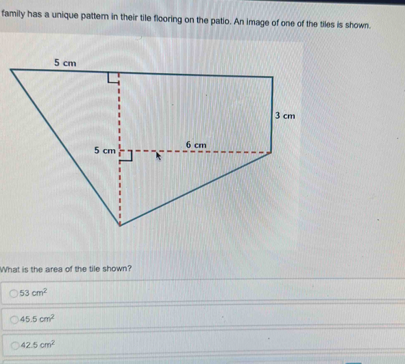 Solved: family has a unique pattern in their tile flooring on the patio ...