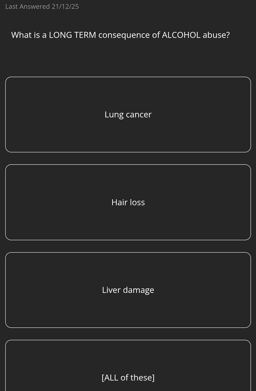 Solved: Last Answered 21/12/25 What is a LONG TERM consequence of ...