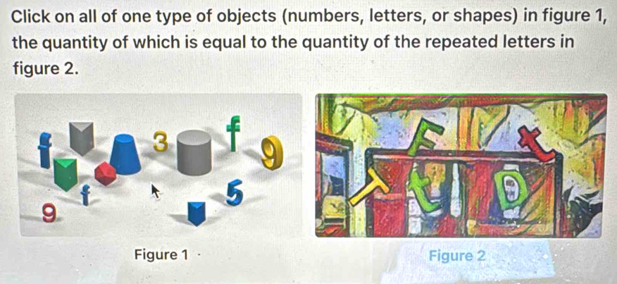 Solved: Click on all of one type of objects (numbers, letters, or ...