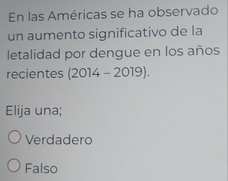 Resuelto:En las Américas se ha observado un aumento significativo de la ...