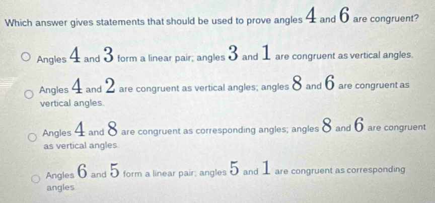 Solved: Which answer gives statements that should be used to prove ...