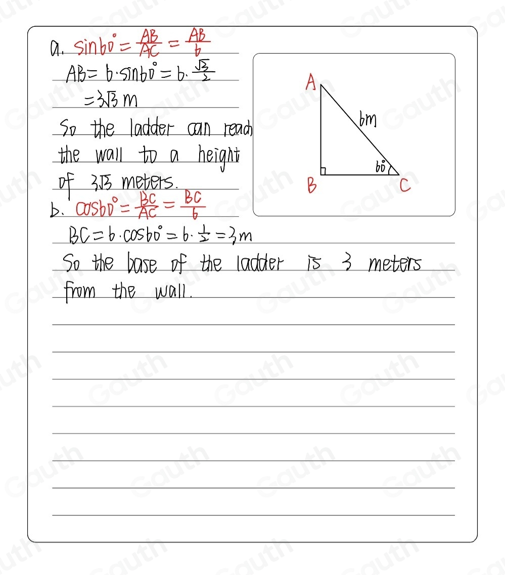 Solved: ACTIVITY : Let's Work- It-Out 1. A six-meter -long ladder leans ...
