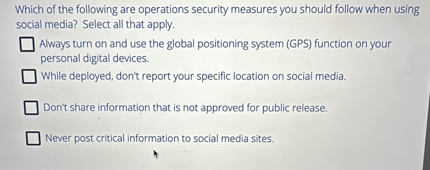 Solved: Which of the following are operations security measures you ...