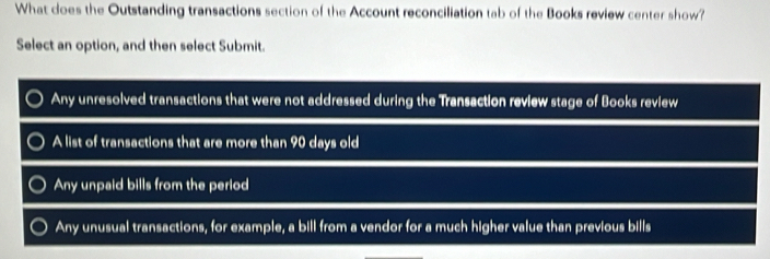 Solved: What does the Outstanding transactions section of the Account ...