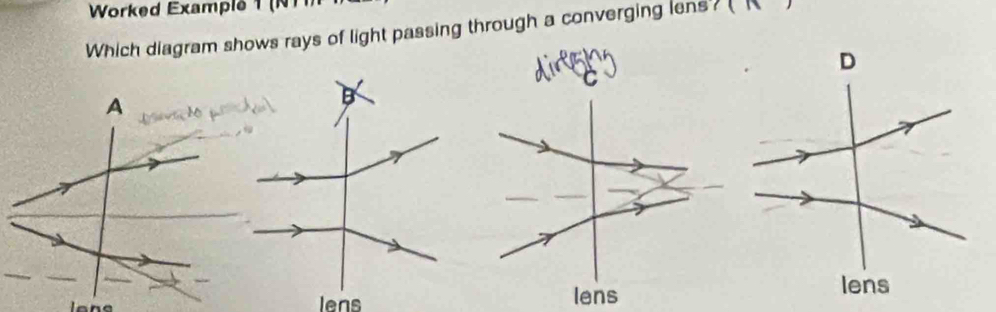 Solved: Worked Example 1 (NT Which diagram shows rays of light passing ...