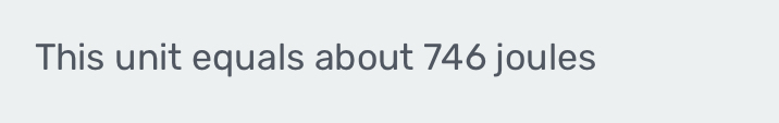 Solved: This unit equals about 746 joules [Math]