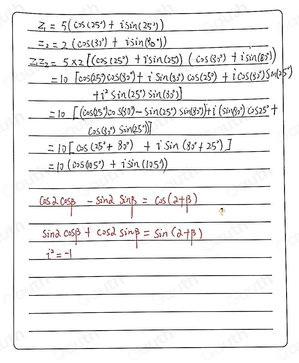 Solved: Find the product of the complex numbers. Express your answer in ...