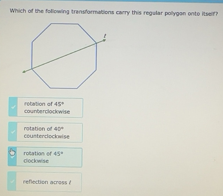 Solved: Which of the following transformations carry this regular ...