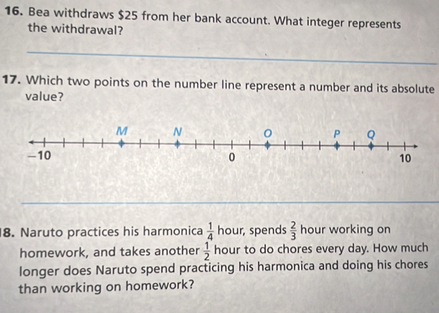 Solved: Bea withdraws $25 from her bank account. What integer ...