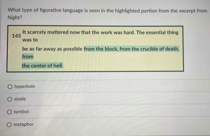 Risolto:What type of figurative language is seen in the highlighted ...