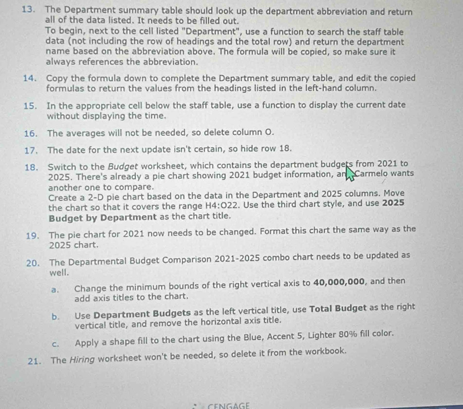 Solved: The Department summary table should look up the department ...