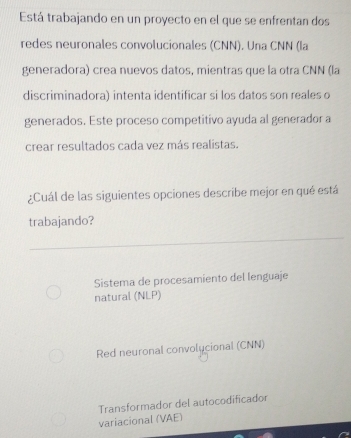 Resuelto:Está trabajando en un proyecto en el que se enfrentan dos ...