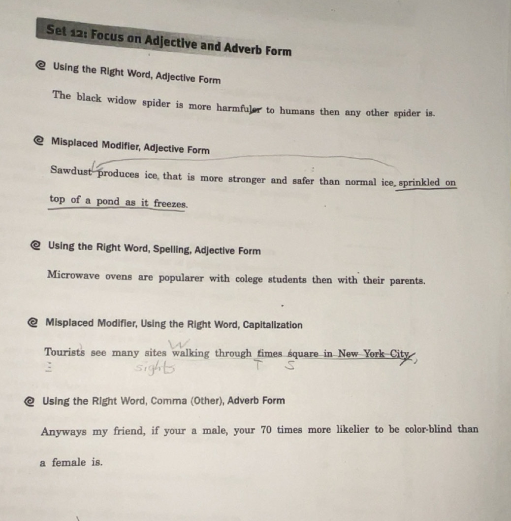 Gelöst:Set 12: Focus on Adjective and Adverb Form @ Using the Right ...