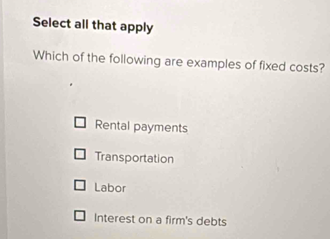 Solved: Select all that apply Which of the following are examples of ...