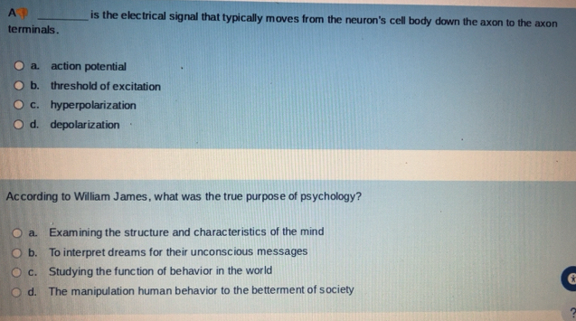 Solved: A _is the electrical signal that typically moves from the ...