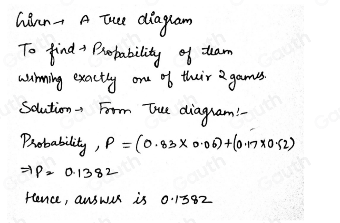 Solved: The probability tree diagram shows the probabilities that a ...