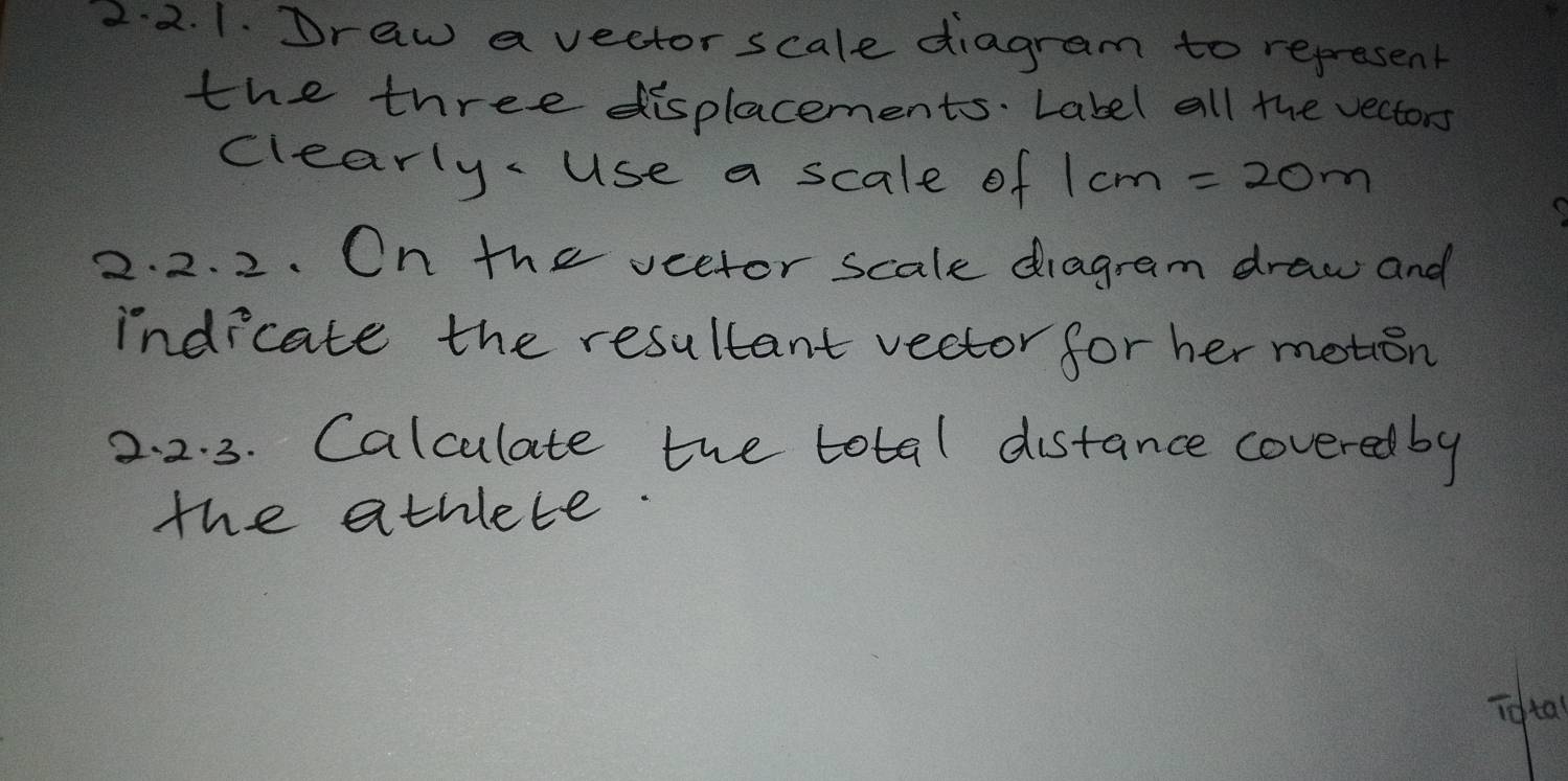 Solved: Draw a vector scale diagram to represent the three ...