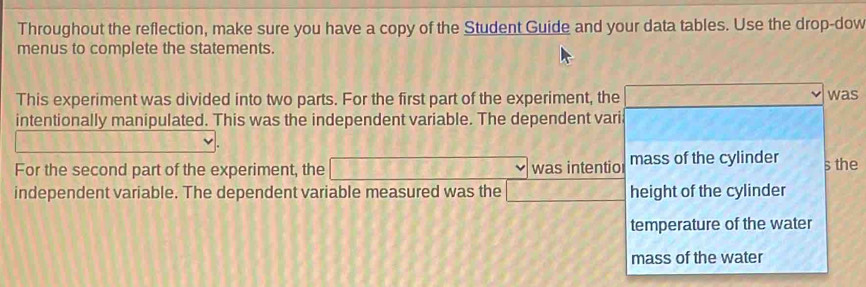 Solved: Throughout the reflection, make sure you have a copy of the ...
