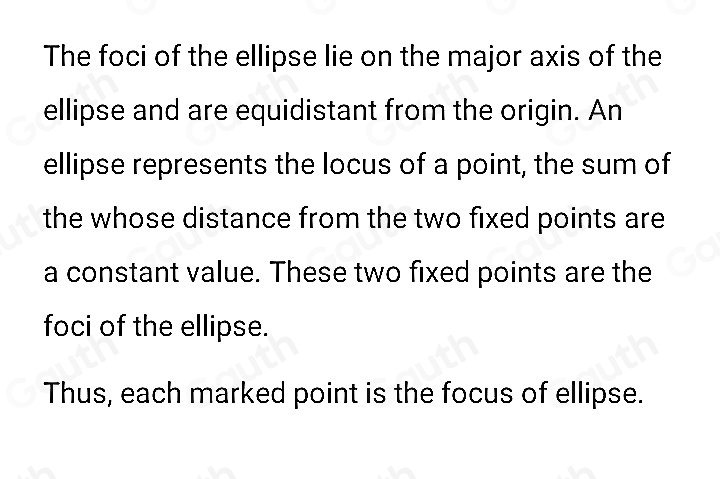 Solved: In the ellipse shown below, each point marked with a dot is ...