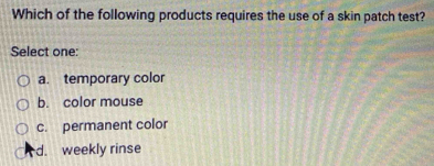 Solved: Which of the following products requires the use of a skin ...