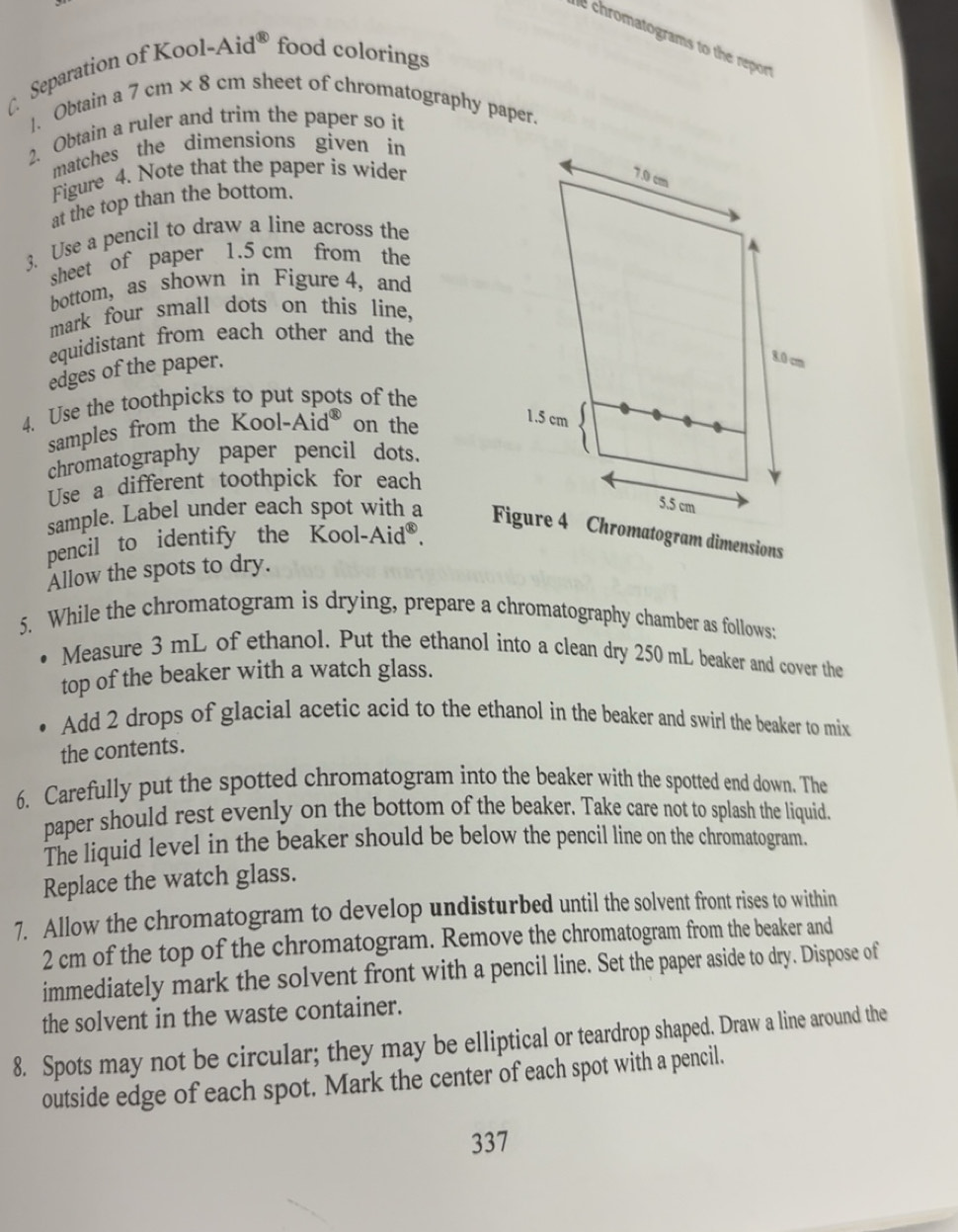 Solved: Te chromatograms to the report d® food colorings Separation J ...