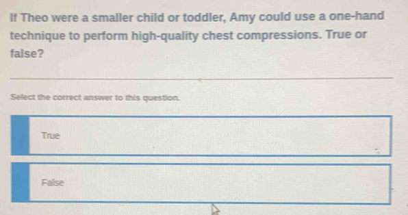 Solved: If Theo were a smaller child or toddler, Amy could use a one-hand technique to perform ...