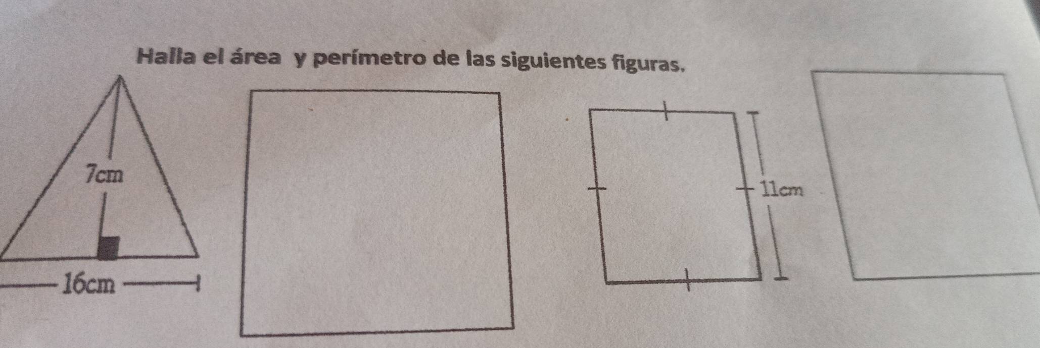 Resuelto:Halla el área y perímetro de las siguientes figuras,
