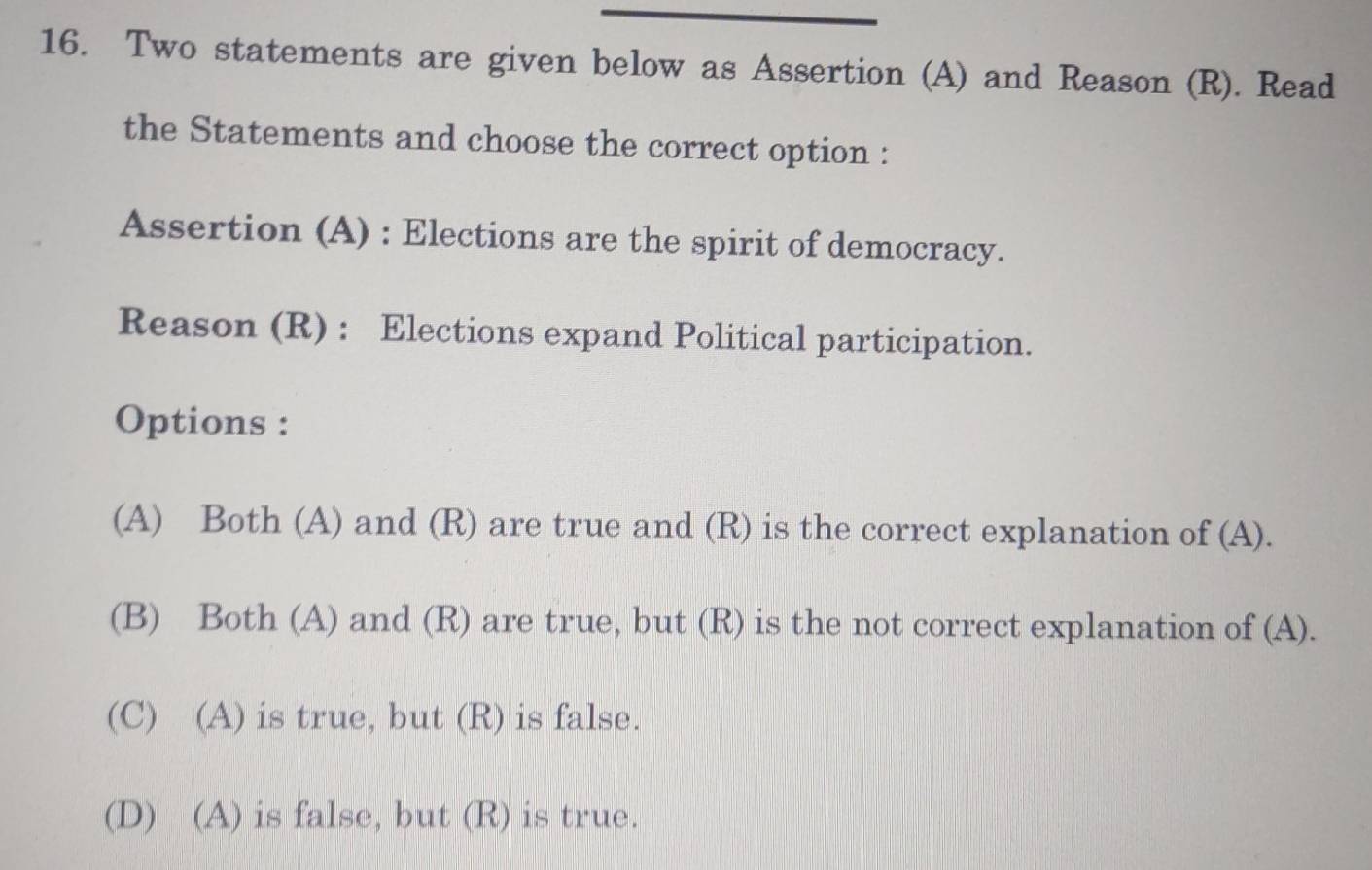 Solved: Two statements are given below as Assertion (A) and Reason (R). Read the Statements and ...