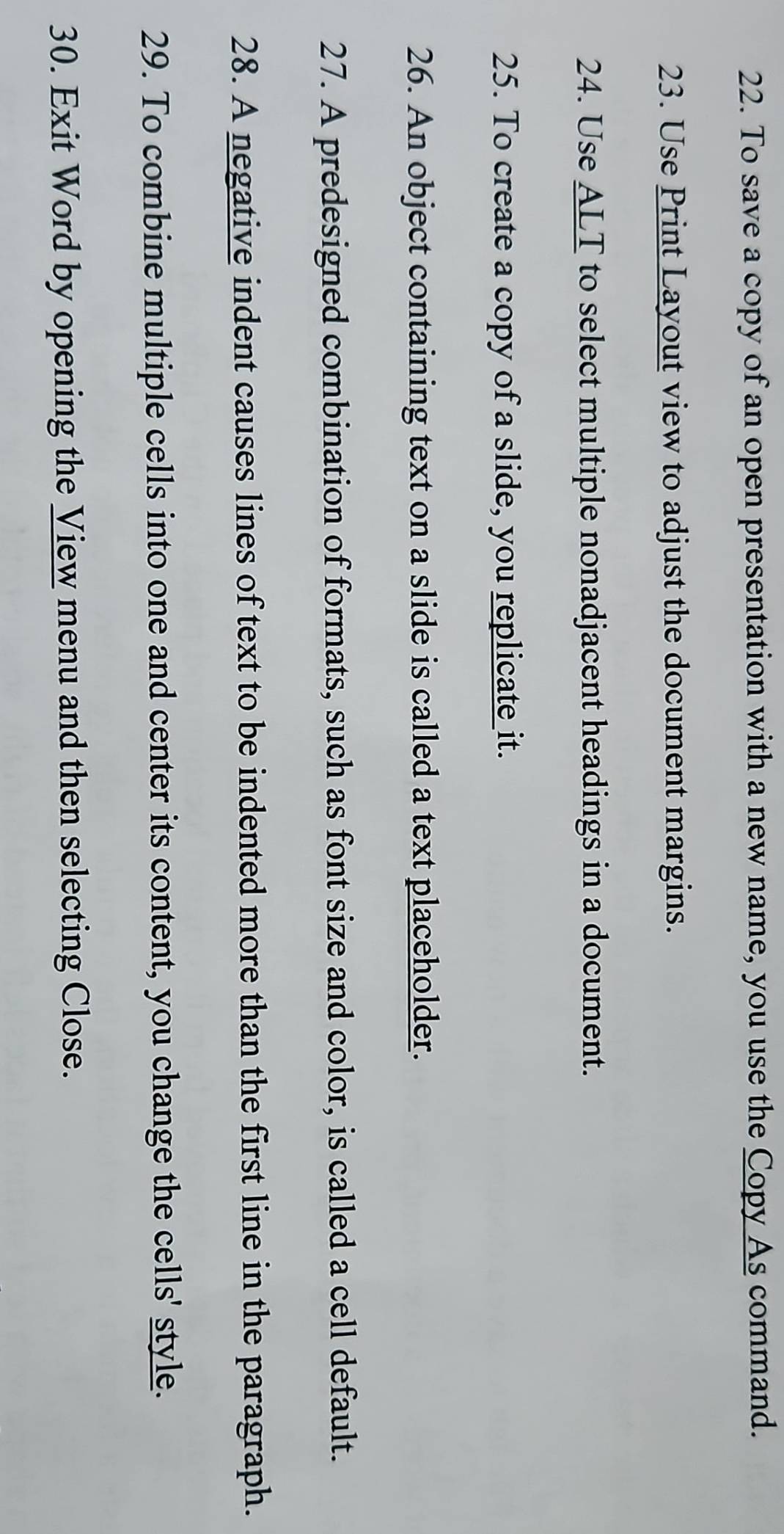 Solved: To save a copy of an open presentation with a new name, you use ...